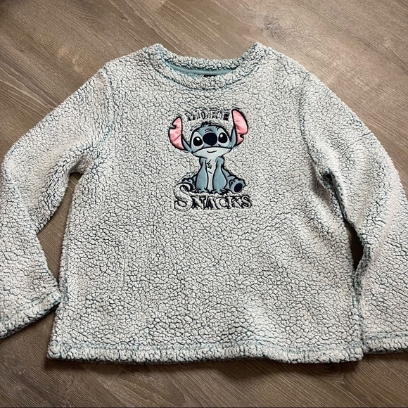 Disney | Pajamas | Disney Stitch Sweater Blue More Snacks Sleepwear ...